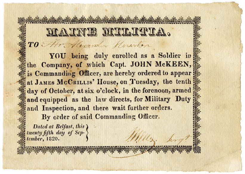 Maine 1820 | Sheaff : ephemera