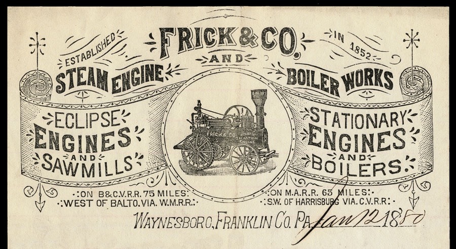 Frick & Company Steam Engine and Boiler Works | Sheaff : ephemera